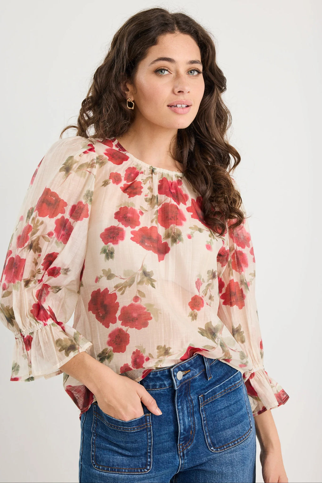 IVY + JACK CANDID TOP - Cream Red Rose – The Little Red Fox
