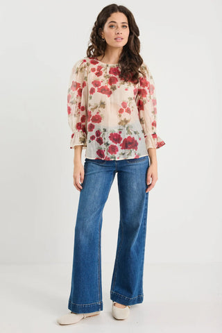 IVY + JACK CANDID TOP - Cream Red Rose – The Little Red Fox